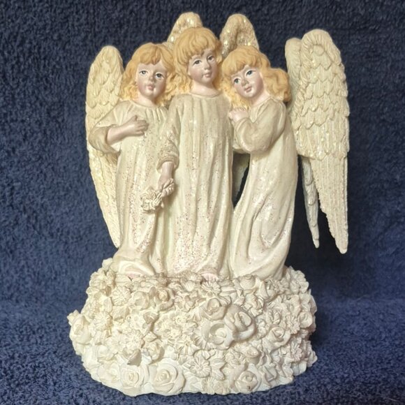 House of Lloyd | Accents | Three Angels Figurine Ivory With Floral Base ...